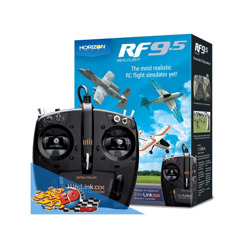 Realflight 9.5 flight simulator with interlink controller
