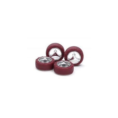 Tamiya 95649 Cerchi Silver con Gomme Hard Mini4wd