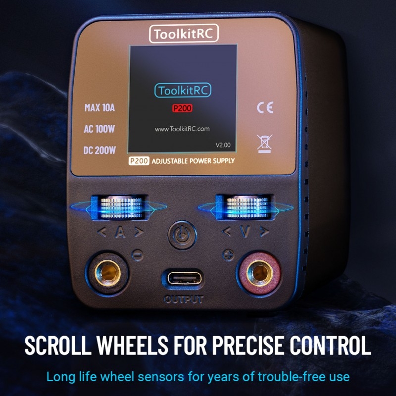 ToolkitRC P200 V2 Alimentatore Regolabile 200W 1-10A / 1-30V TK23100