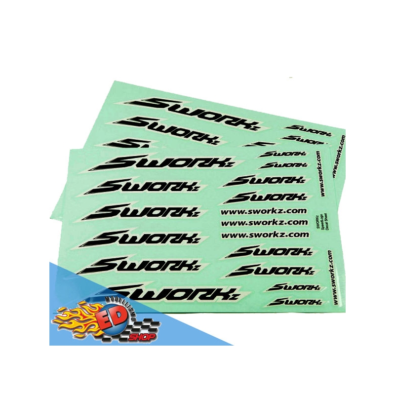 Sworkz speed logo sticker (pushbar)(bk)(2pc)