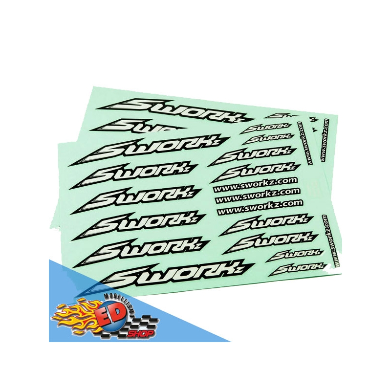 Sworkz speed logo sticker (pushbar)(wh)(2pc)